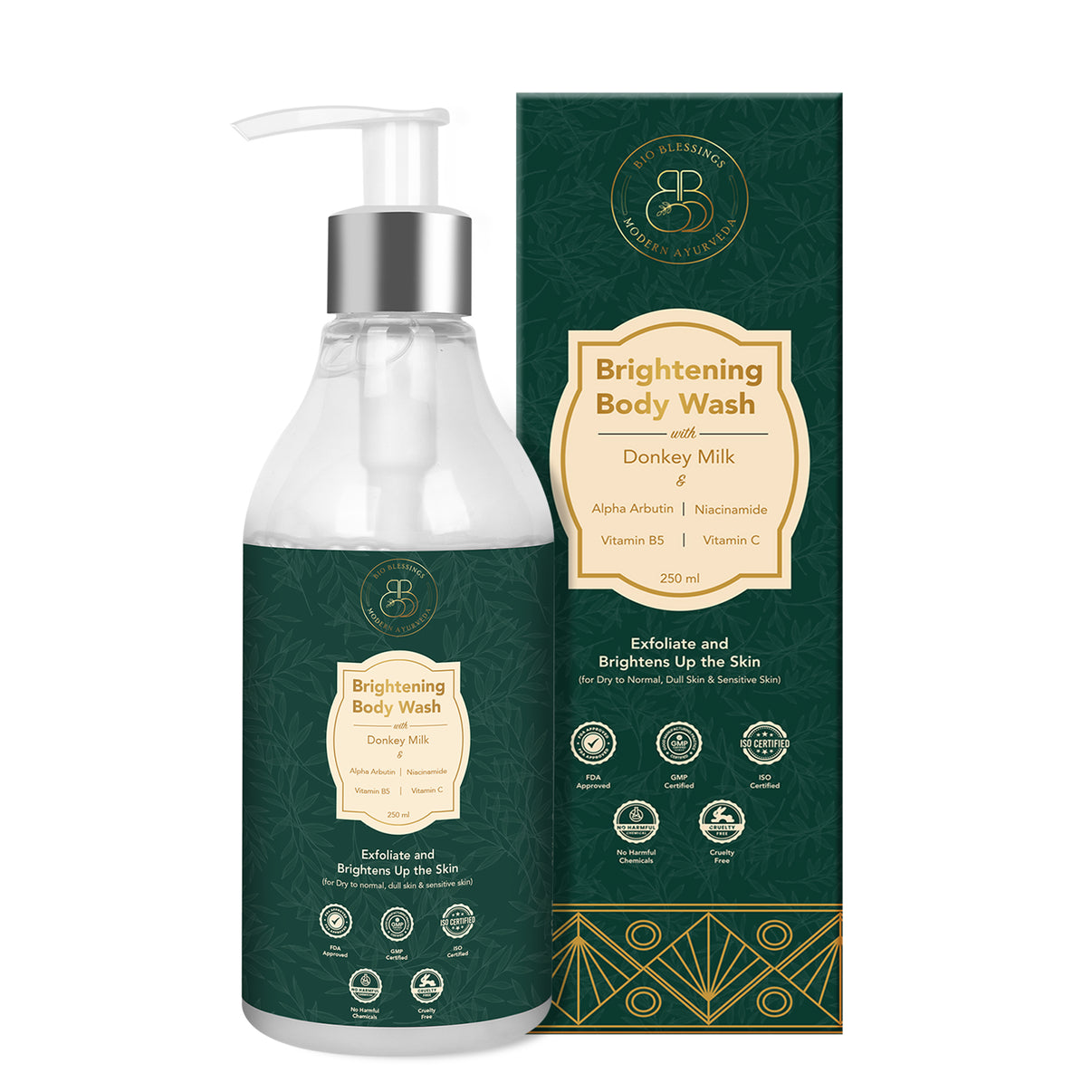 Buy Donkey Milk & Niacinamide Skin Brightening Body Wash Online – Bio Blessings